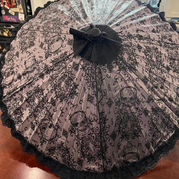 Accessories | Fancy Grey And Black Parasol | Poshmark